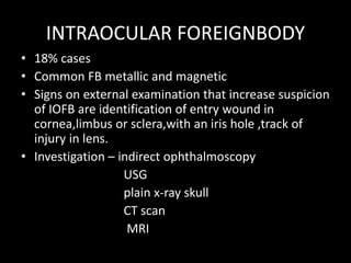 Ocular injuries | PPTX