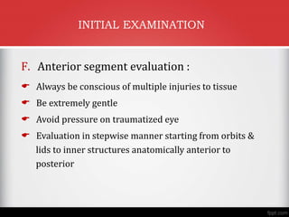 Ocular Injuries – Classification & Management Protocol.pptx