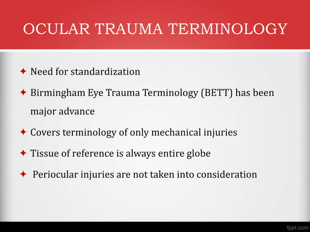 Ocular Injuries – Classification & Management Protocol.pptx