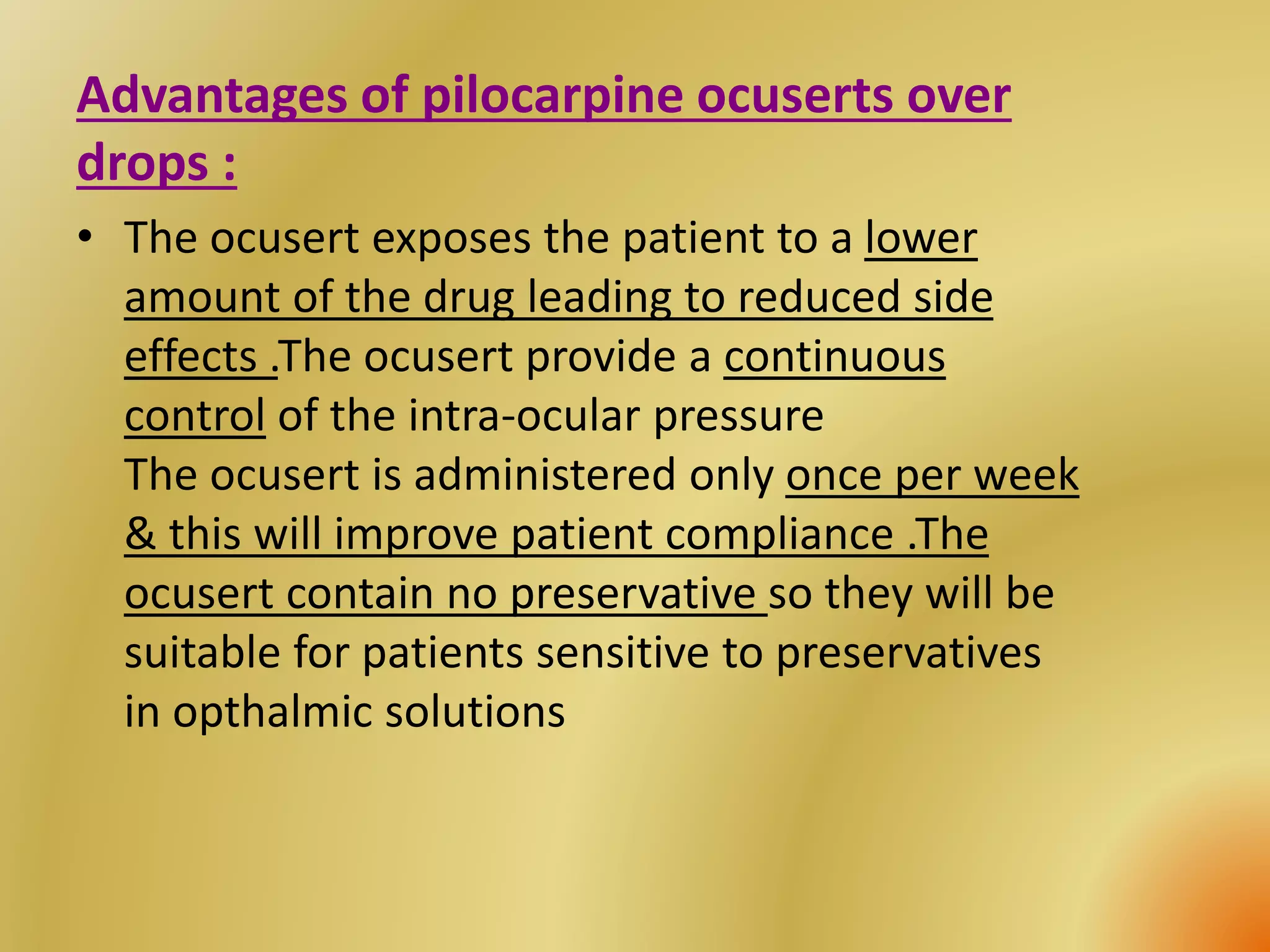 Ocular inserts | PPTX