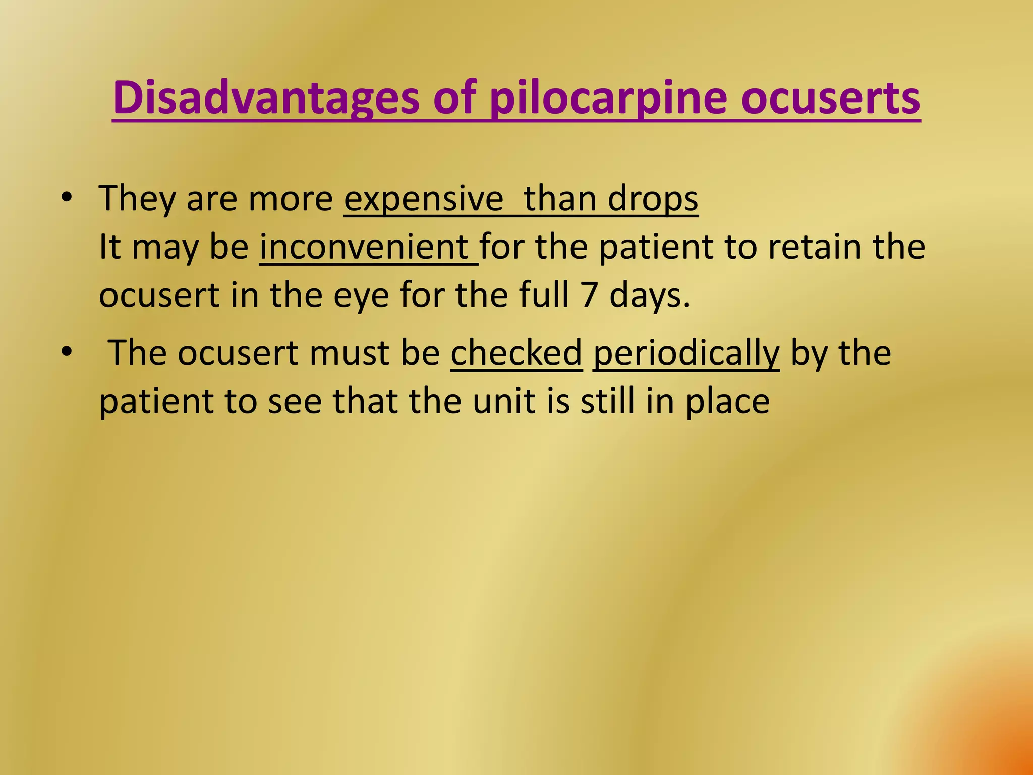 Ocular inserts | PPTX