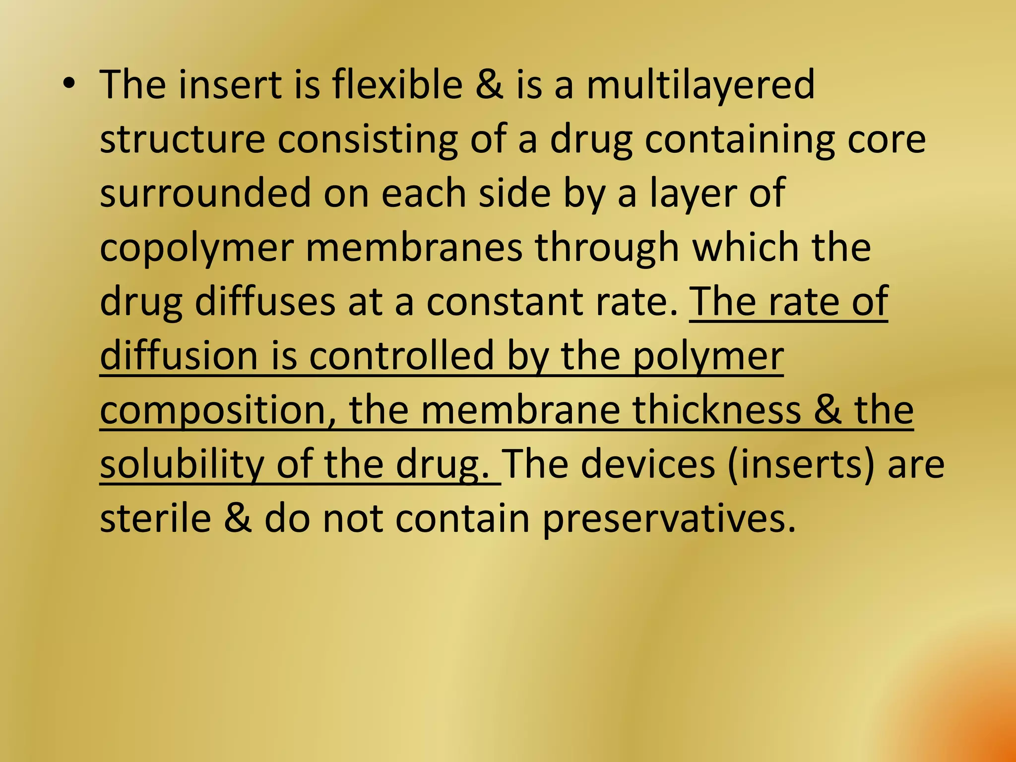 Ocular inserts | PPTX