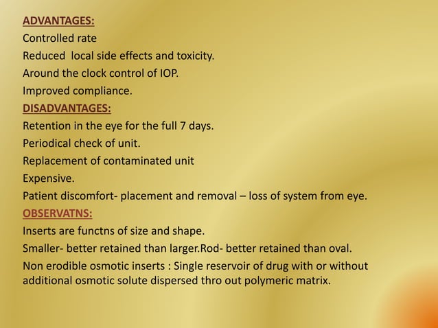 Ocular inserts | PPTX