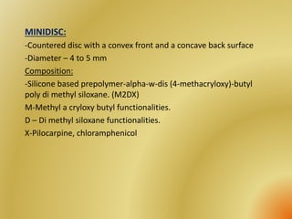 Ocular inserts | PPTX