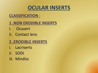 Ocular inserts | PPTX