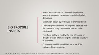 Ocular inserts ppt | PPTX