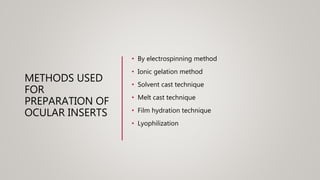 Ocular inserts ppt | PPTX