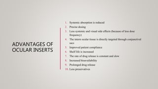 Ocular inserts ppt | PPTX