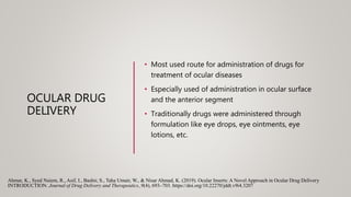 Ocular inserts ppt | PPTX