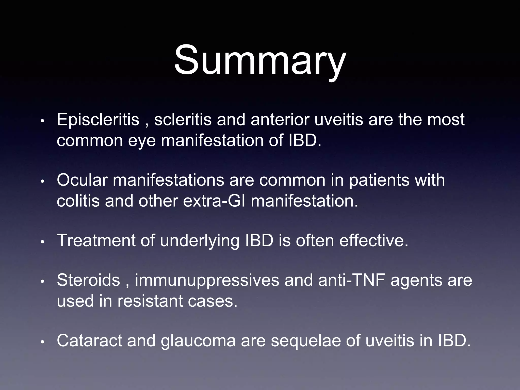 Ocular Manifestations of Inflammatory Bowel Disease | PPTX