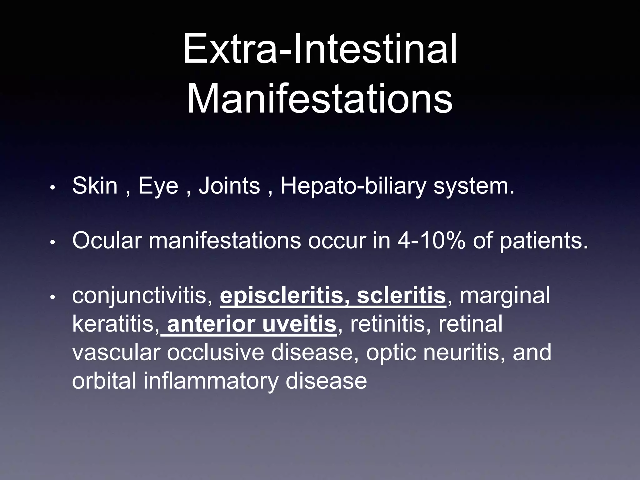 Ocular Manifestations of Inflammatory Bowel Disease | PPTX