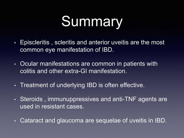 Ocular Manifestations of Inflammatory Bowel Disease | PPT