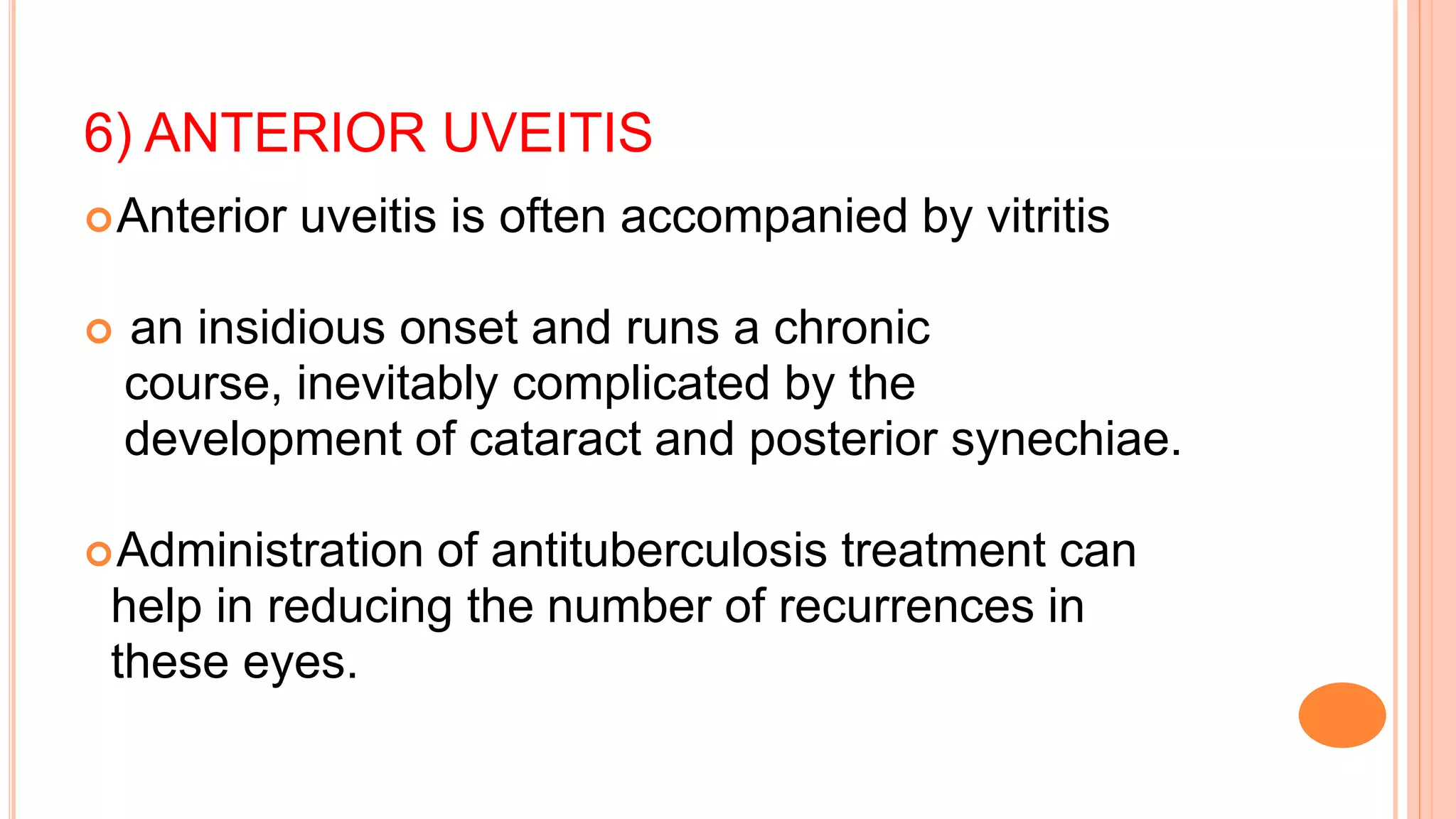 Ocular manifestations of tuberculosis infection | PPTX