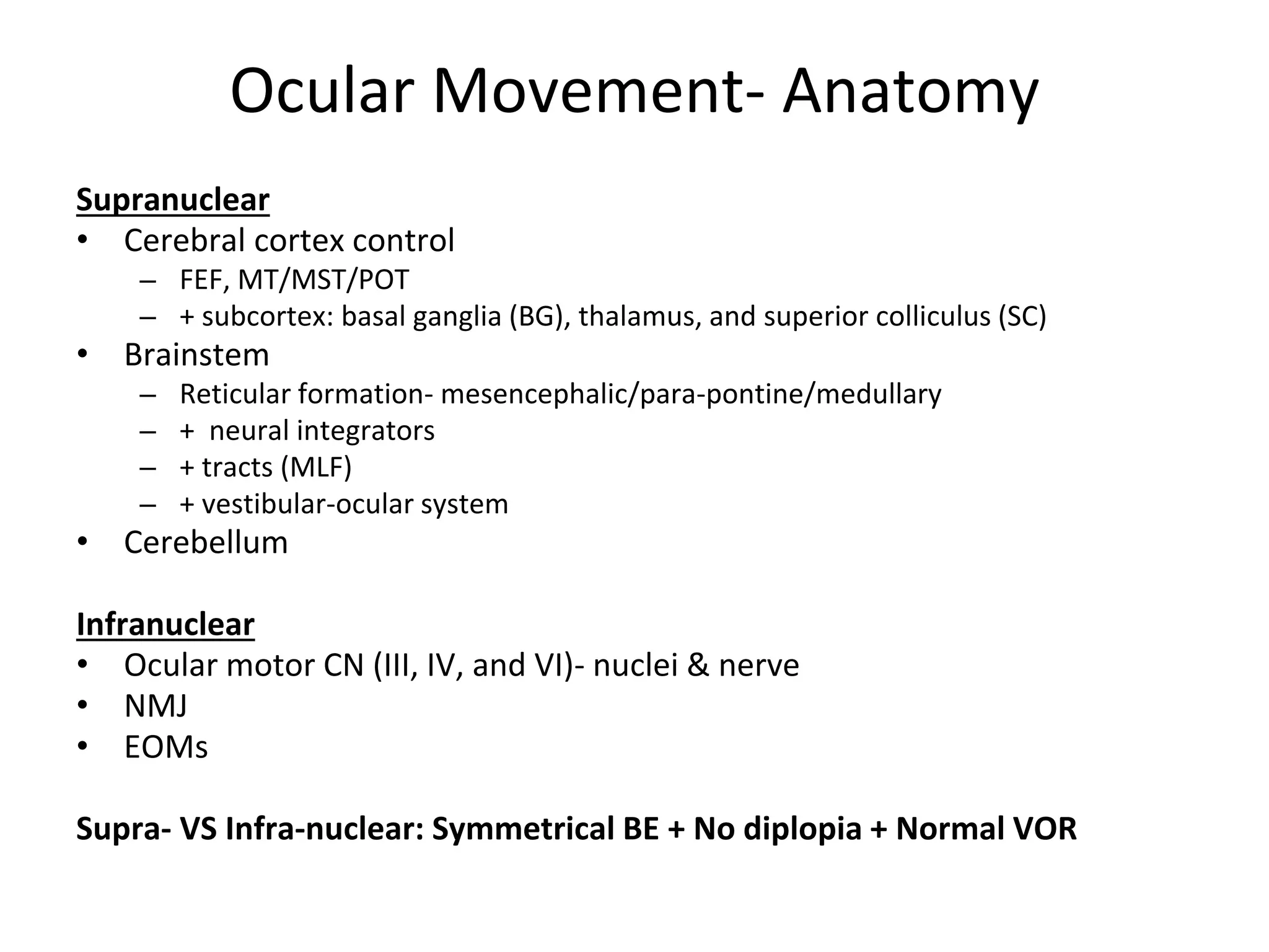 Ocular Motility- The Clinical | PPT