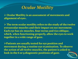 Extraocular Eye Movement Test