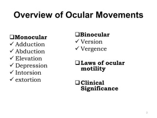 Ocular movements kamara (MURHEC) | PPT