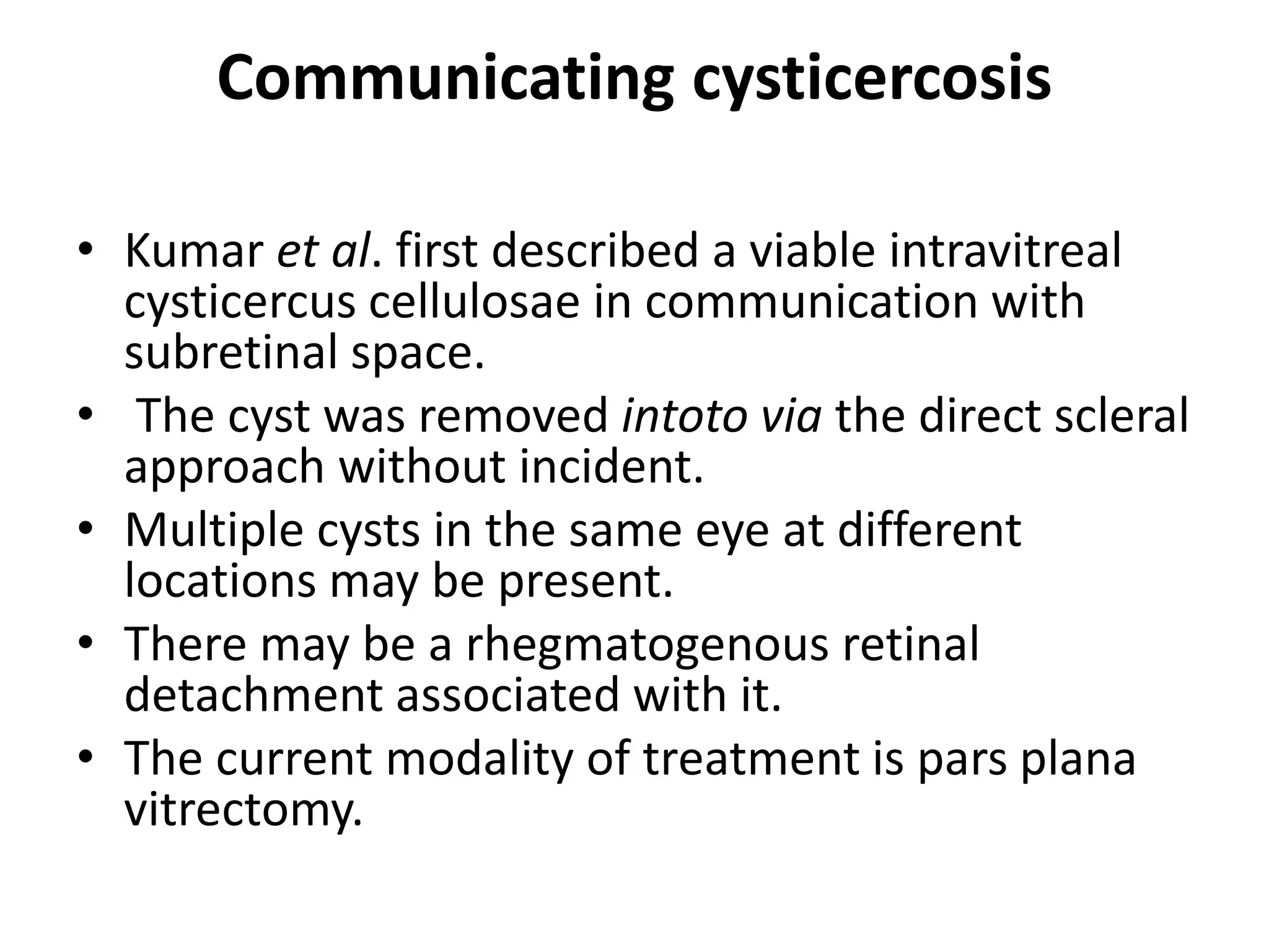 ocular cysticercosis | PPTX