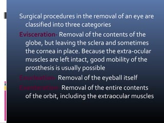 Ocular prosthesis 1 | PPT
