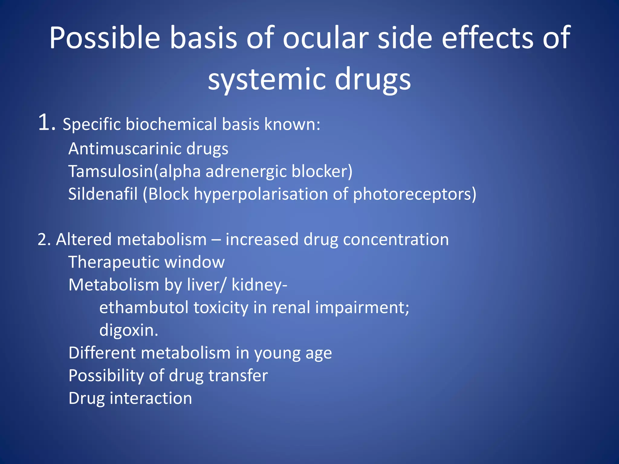 Ocular side effects of systemic drugs | PPTX