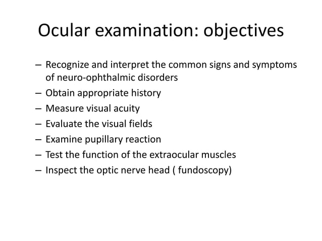 Ocular signs in medicine/ neurology | PPTX | Eye and Vision Conditions ...