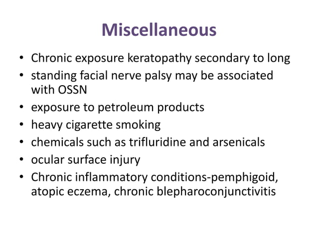 Ocular surface squamous neoplasia(ossn) | PPTX