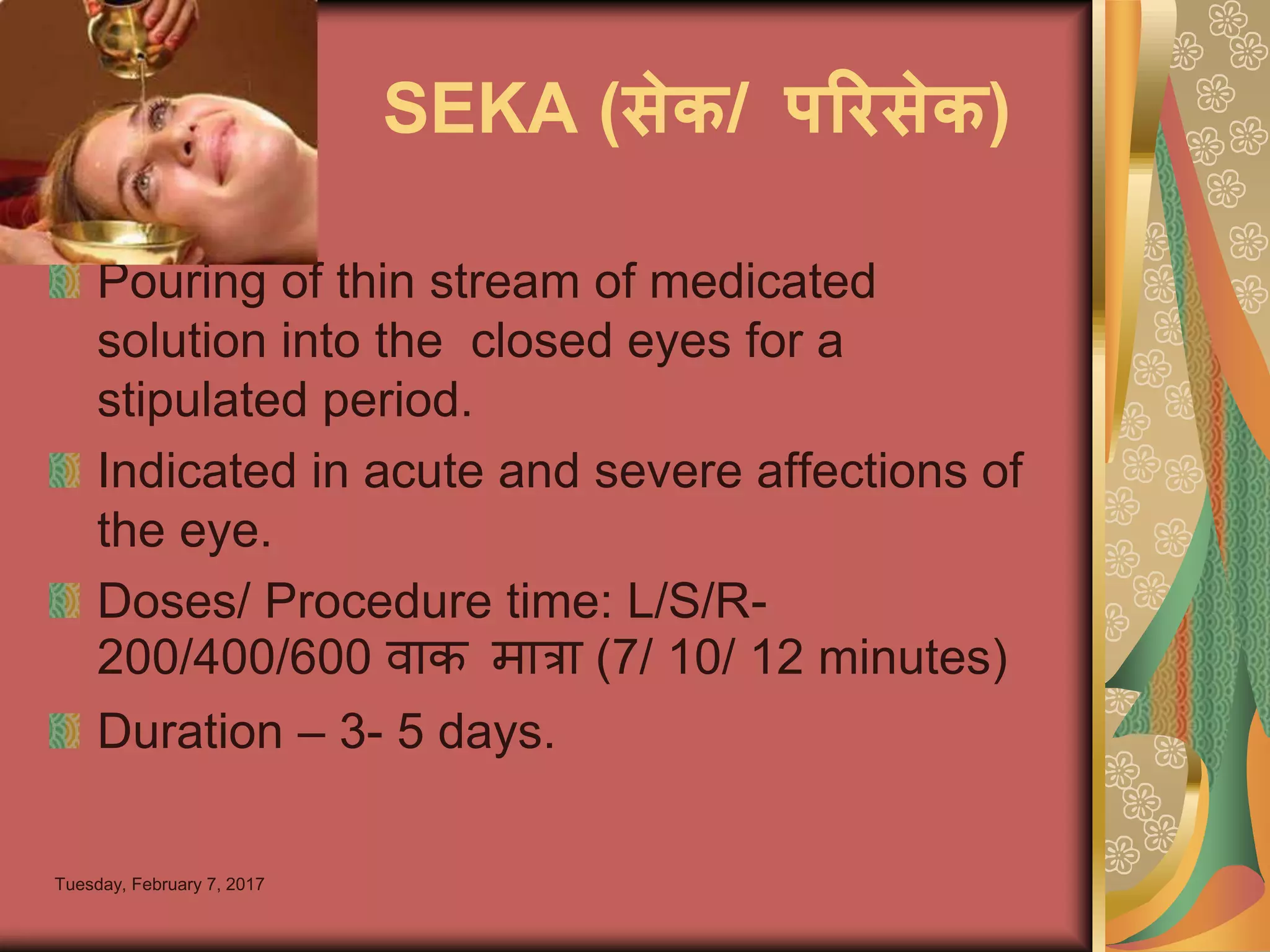 OCULAR THERAPEUTICS AND KRIYAKALPA IN AYURVEDA | PPTX