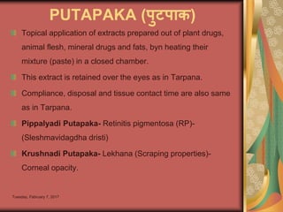 OCULAR THERAPEUTICS AND KRIYAKALPA IN AYURVEDA | PPTX