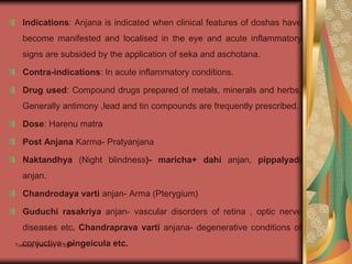 OCULAR THERAPEUTICS AND KRIYAKALPA IN AYURVEDA | PPTX
