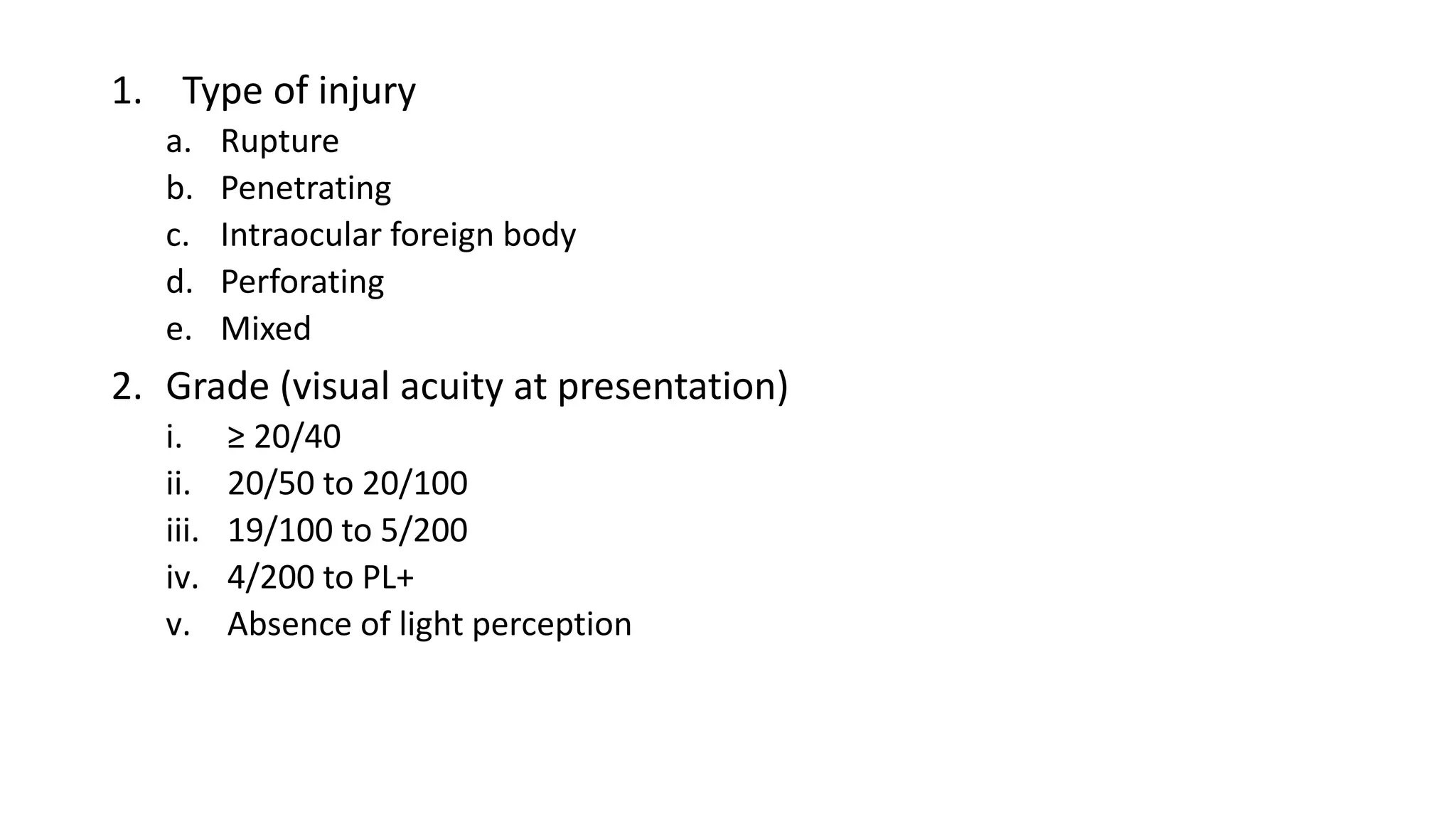 Ocular Trauma - Penetrating and Perforating wounds | PPTX