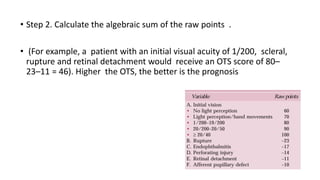 Ocular Trauma - Penetrating and Perforating wounds | PPTX