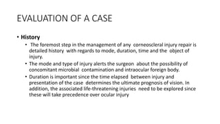 Ocular Trauma - Penetrating and Perforating wounds | PPTX