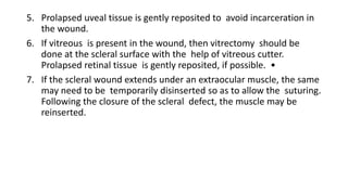 Ocular Trauma - Penetrating and Perforating wounds | PPTX