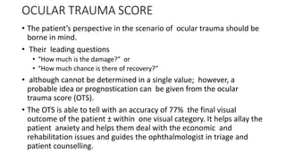 Ocular Trauma - Penetrating and Perforating wounds | PPTX