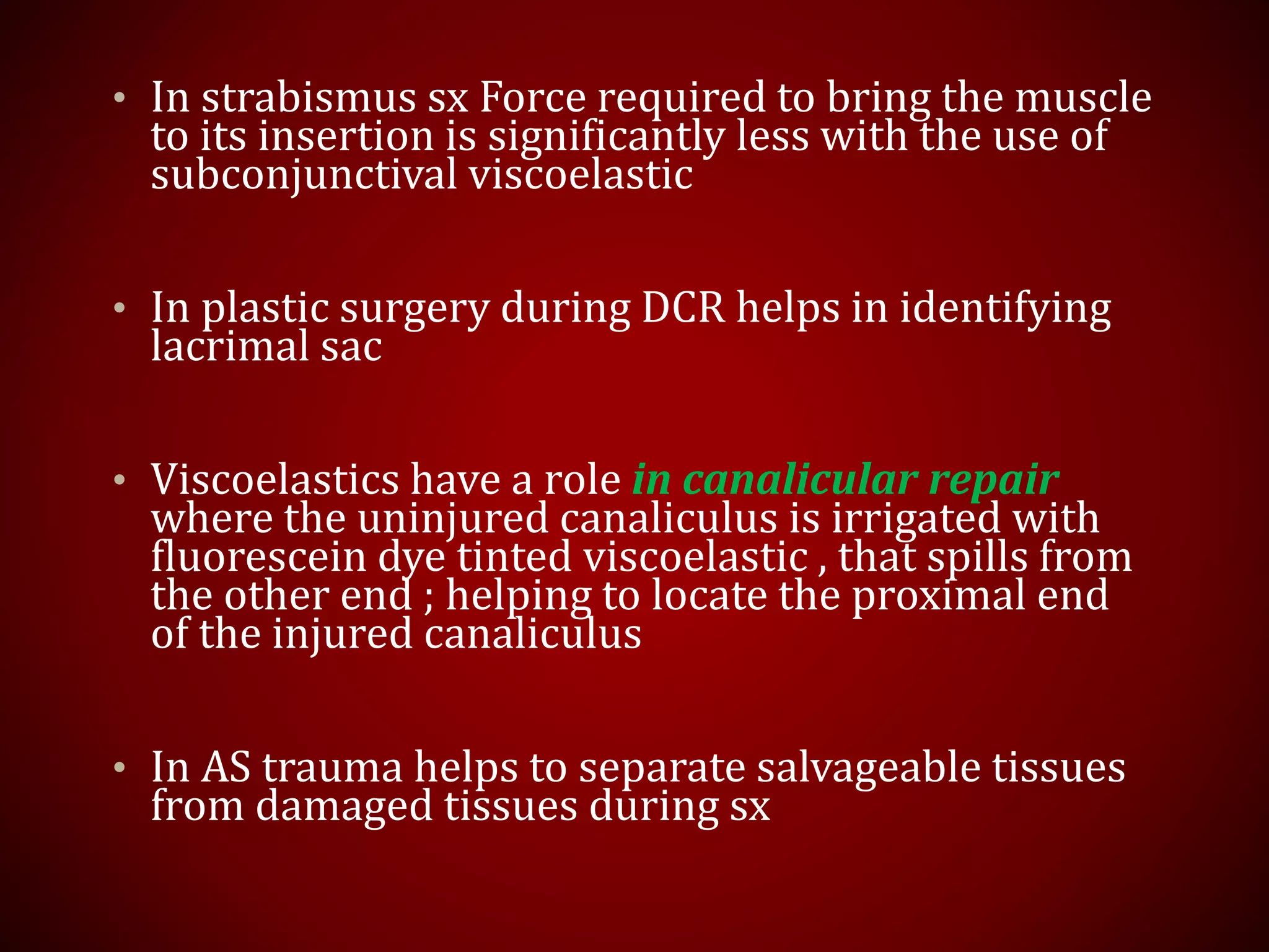 Ocular viscoelastic devices(OVD) | PPTX