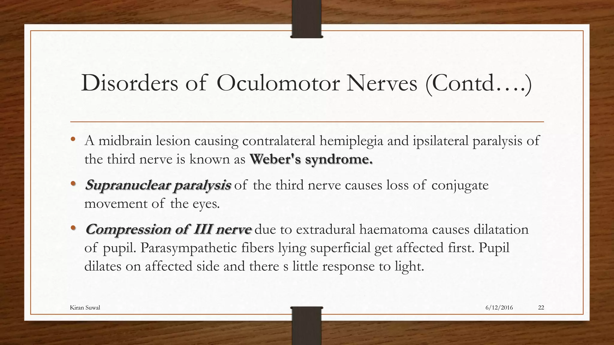 3rd cranial nerve :Oculomotor nerve | PPTX