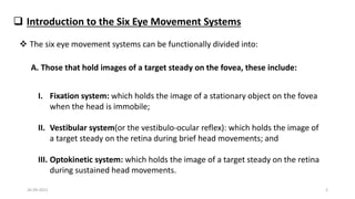 supranuclear control of eye movement | PPTX