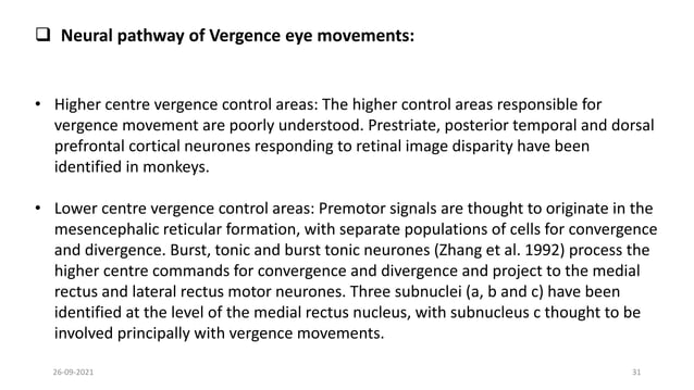 supranuclear control of eye movement | PPTX