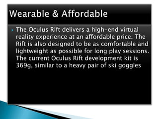 Oculus rift the next generation of vr | PPTX | 3-D Graphics | Computer ...