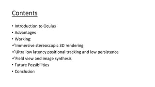 Oculus rift VR | PPTX | 3-D Graphics | Computer Software and Applications