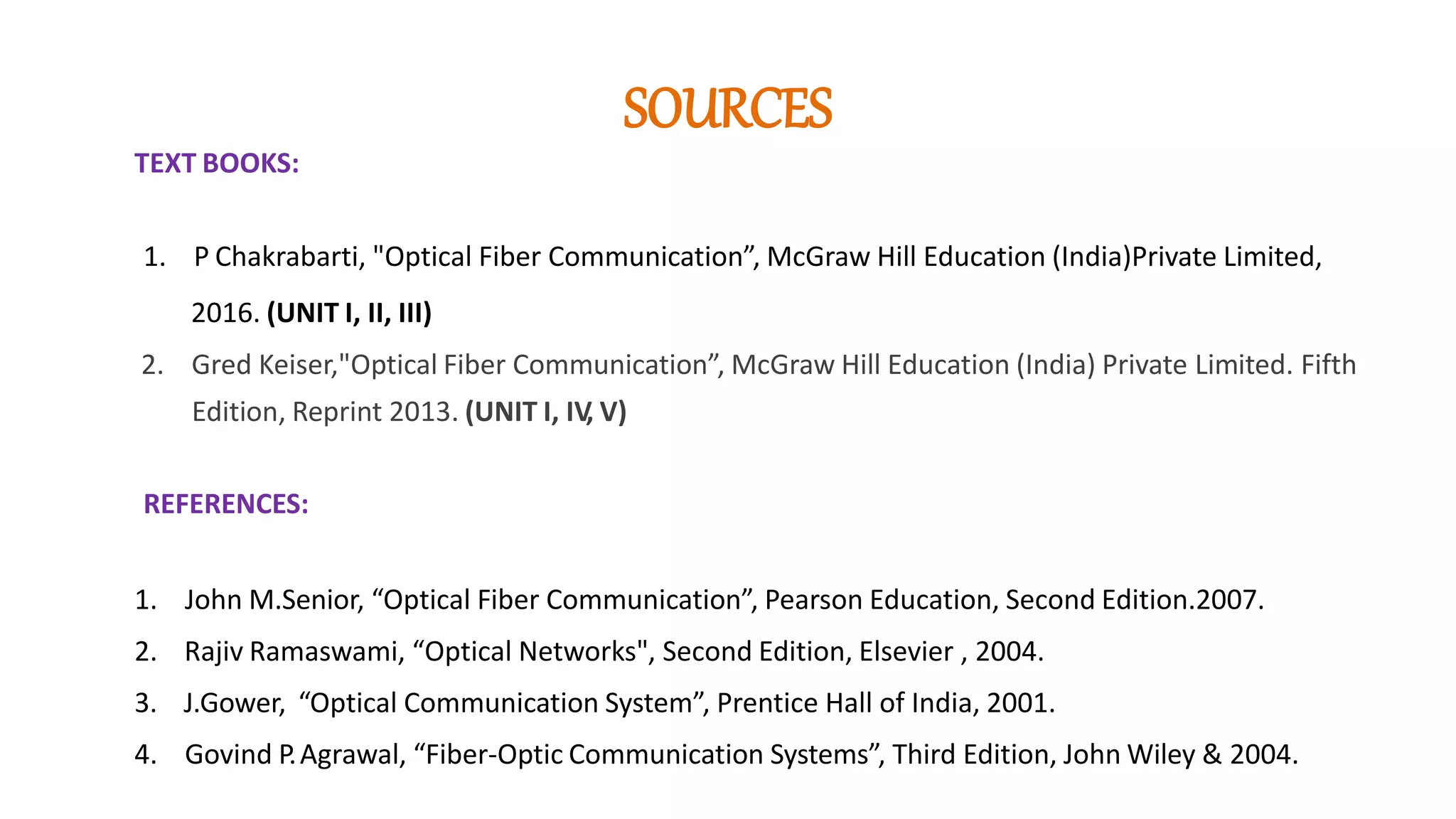 Optical Communication - Unit 1 - introduction | PPTX | Computer Networking | Computing