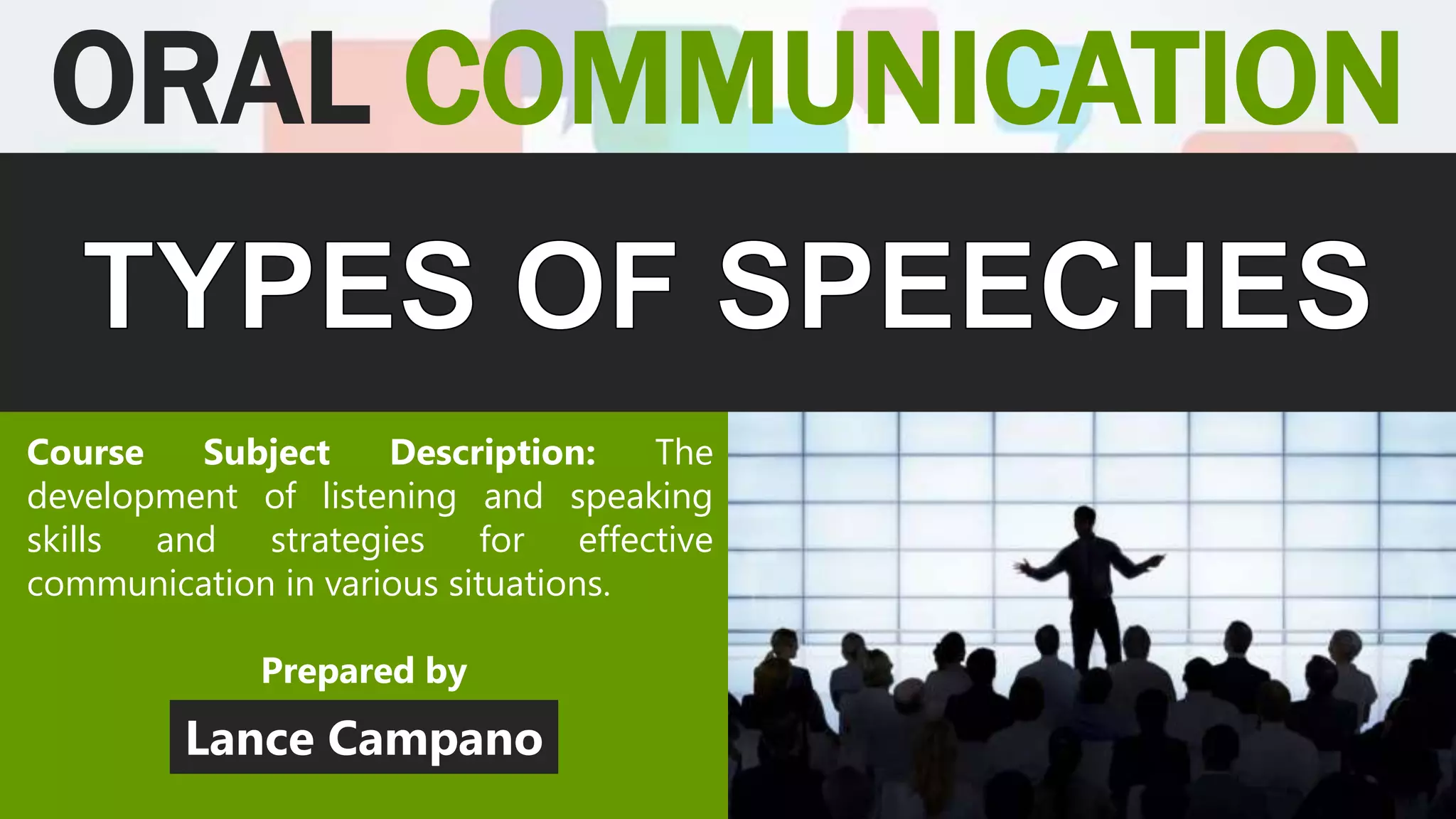 Types of Speeches | PPTX