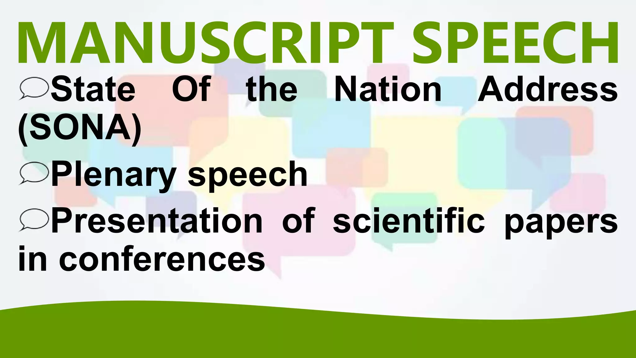 Types of Speeches | PPTX