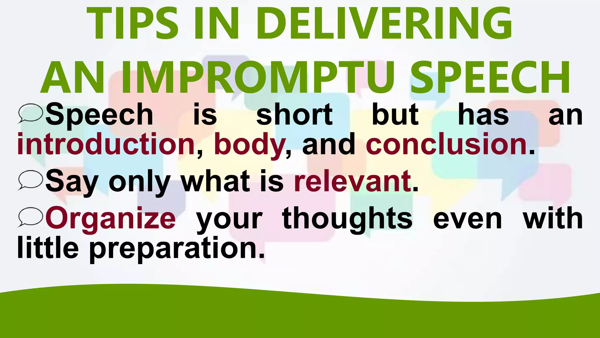 Types of Speeches | PPTX