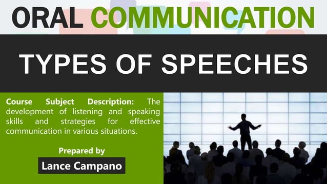 Types of Speeches | PPTX | Education