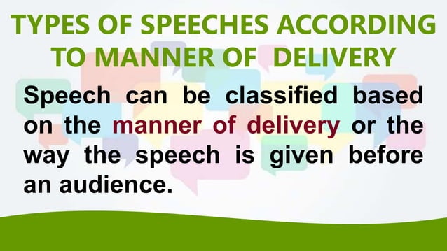 Types of Speeches | PPTX | Education