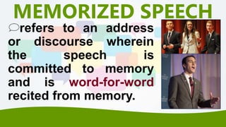Types of Speeches | PPTX