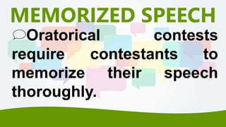 Types of Speeches | PPTX
