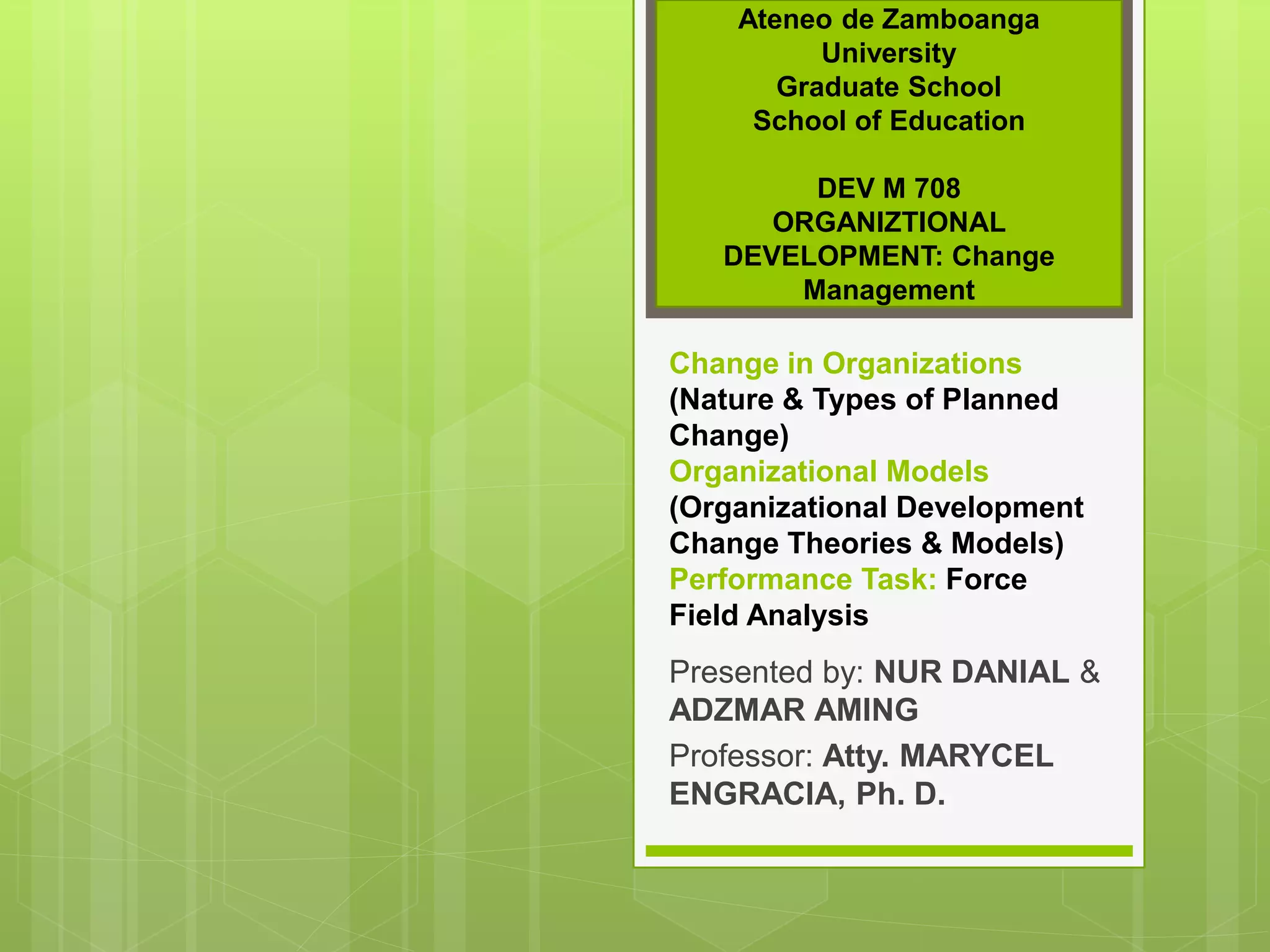 Organizational Development: Change Management | PPTX