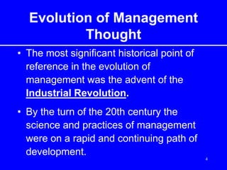 Historical Views of Management and Evolution of Management Thought | PPT