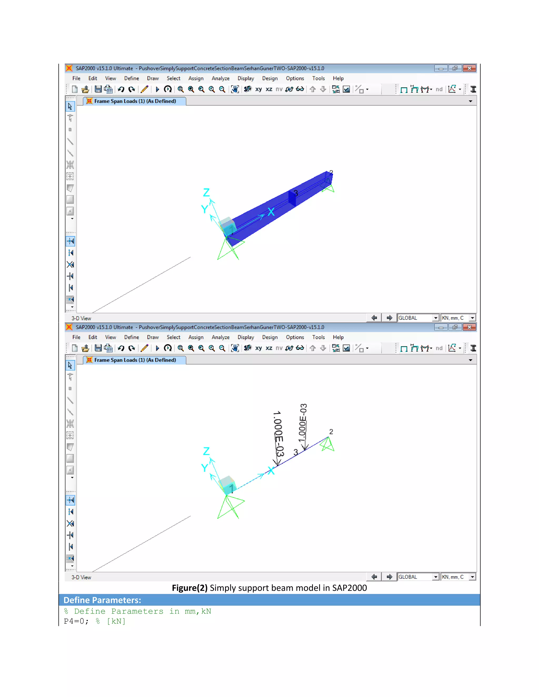 Pushover analysis of simply support concrete section beam subjected to ...